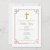Pink Key Greek Orthodox Christening Girl Baptism Invitation | Zazzle
