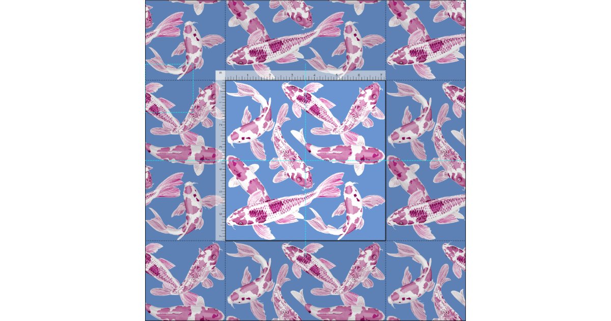Pink Koi fish Fabric | Zazzle