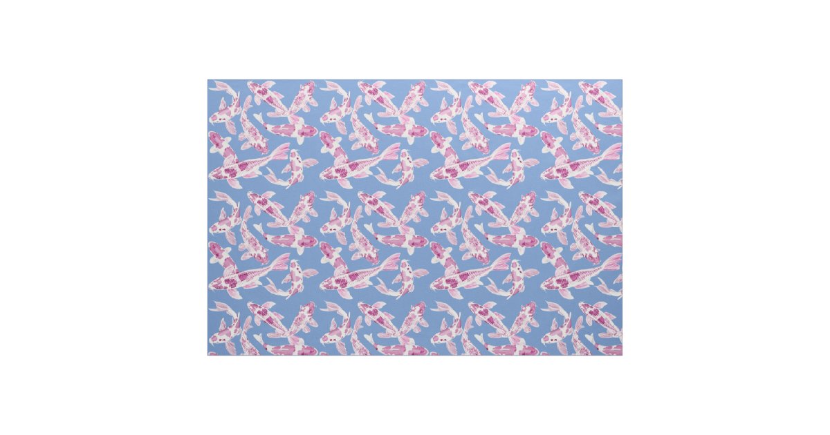 Pink Koi fish Fabric | Zazzle