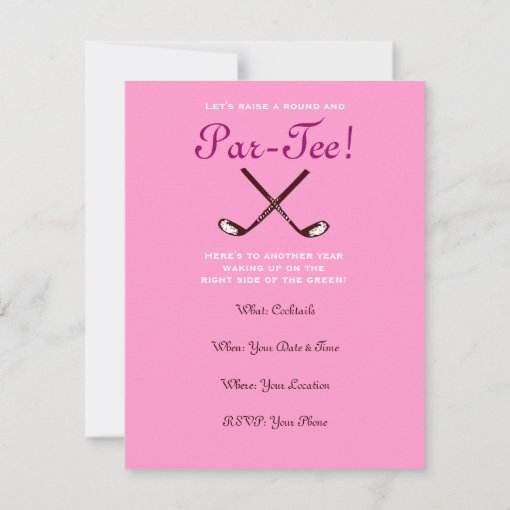 Pink Ladies Golf Party Argyle Invitation | Zazzle
