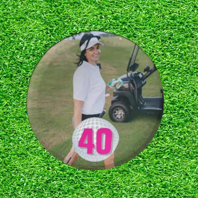 Pink Lady Birthday Golf Party Fun Coaster | Zazzle
