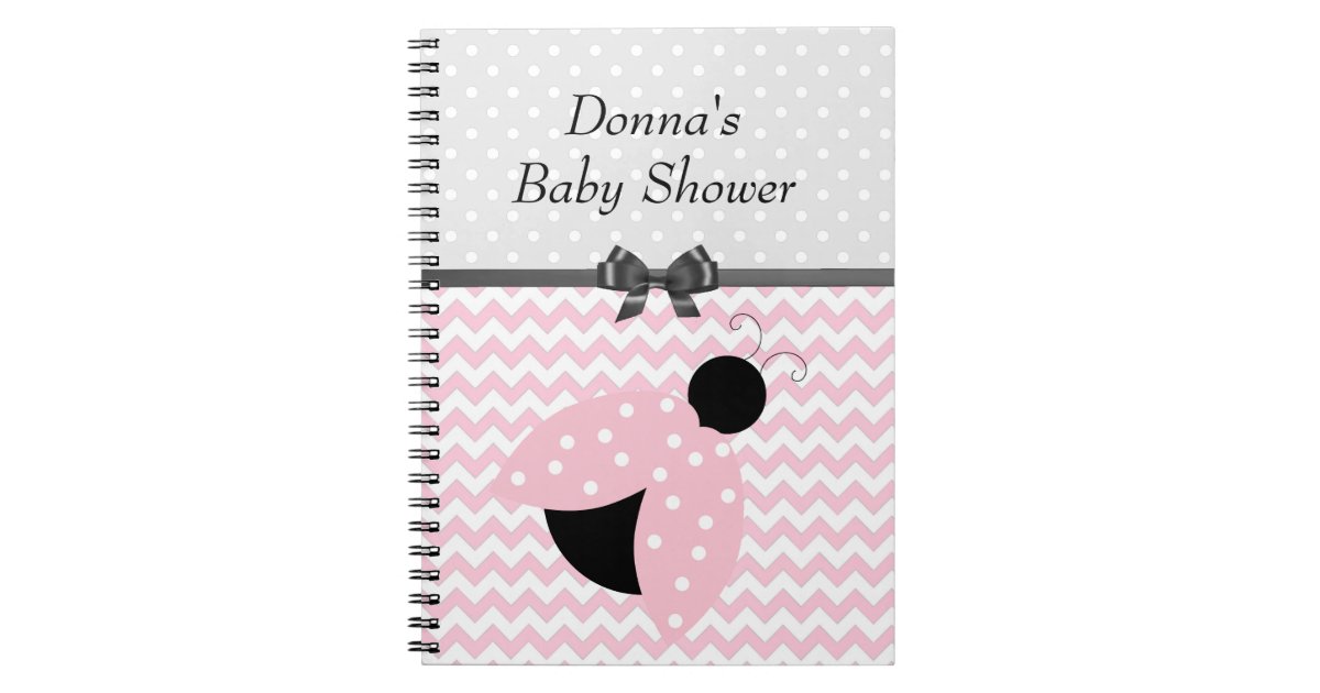 Pink Ladybug Baby Shower Notebook | Zazzle