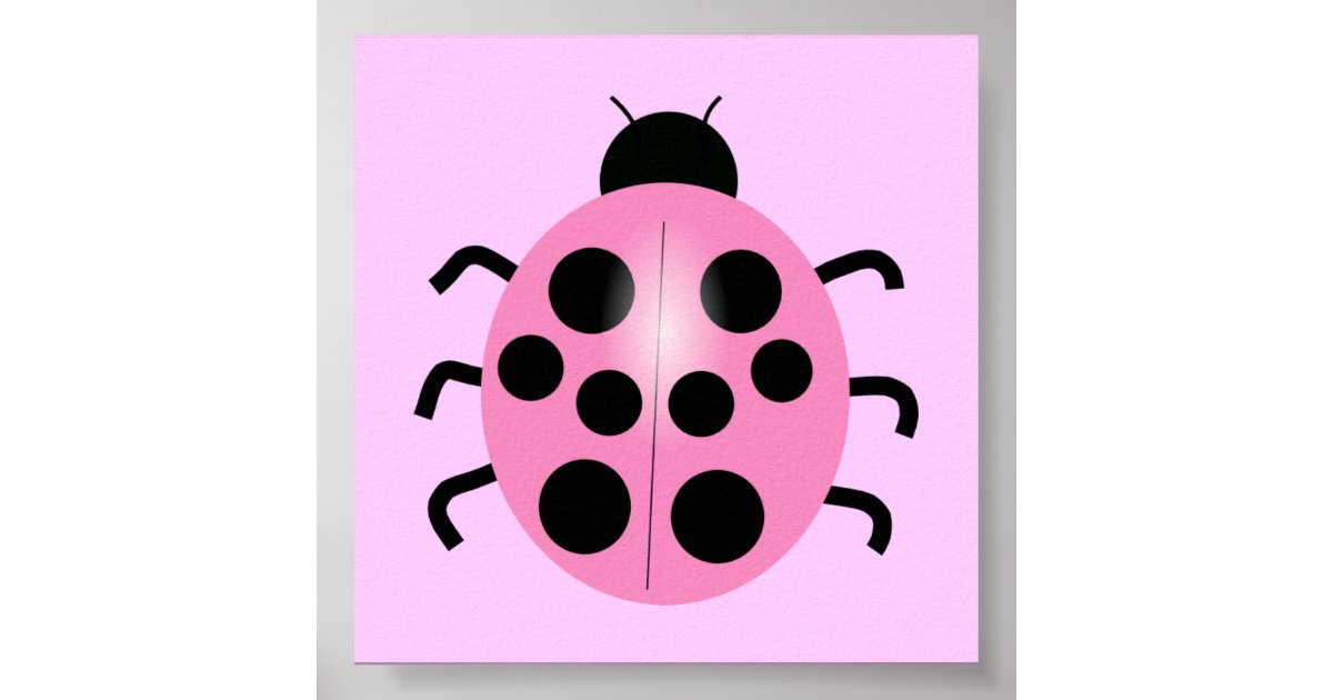 pink ladybug poster | Zazzle
