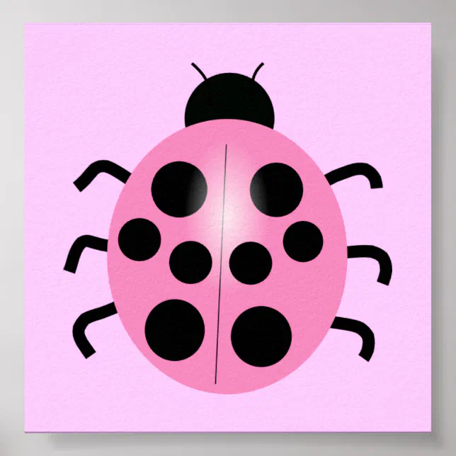 pink ladybug poster | Zazzle