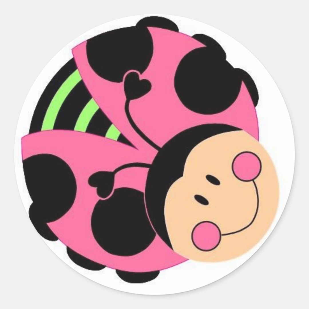 Pink Ladybug Sticker | Zazzle