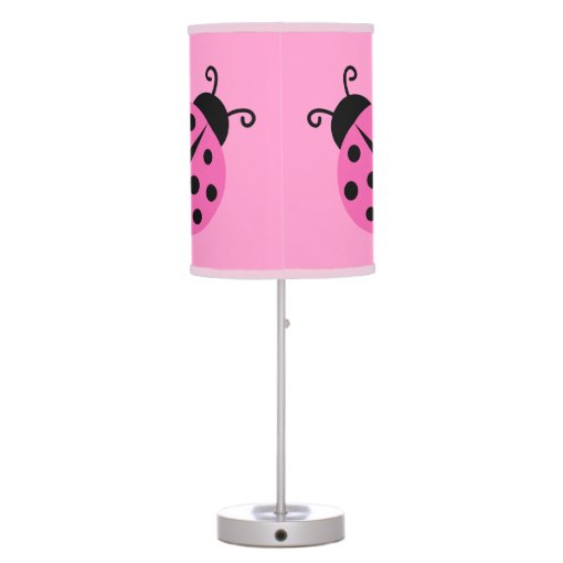 Pink ladybug table lamp for baby girl nursery room | Zazzle