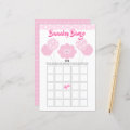 Pink Lamb Baby Shower Cute Sweet Bingo Game Card | Zazzle