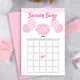 Pink Lamb Baby Shower Cute Sweet Bingo Game Card | Zazzle