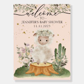 Pink Lamb Welcome Baby Shower Foam Board | Zazzle