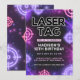 Pink Laser Tag Glow Birthday Invitation | Zazzle