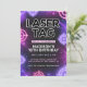 Pink Laser Tag Glow Birthday Invitation | Zazzle