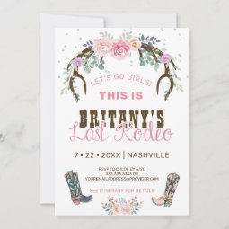 Pink Last Rodeo Bachelorette Party Invitation | Zazzle