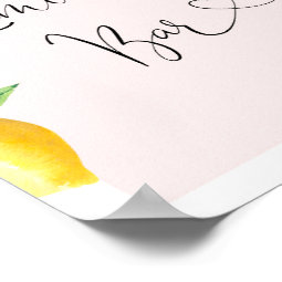 Pink Lemon Lemonade Bar Poster | Zazzle