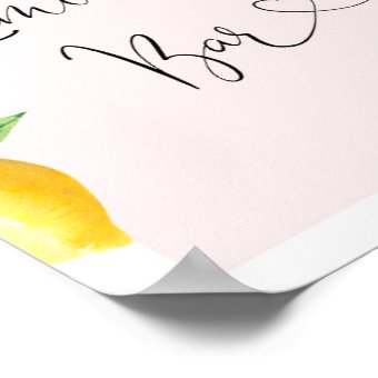 Pink Lemon Lemonade Bar Poster | Zazzle
