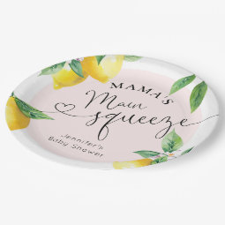 Pink lemon mamas main squeeze baby shower napkins paper plates | Zazzle