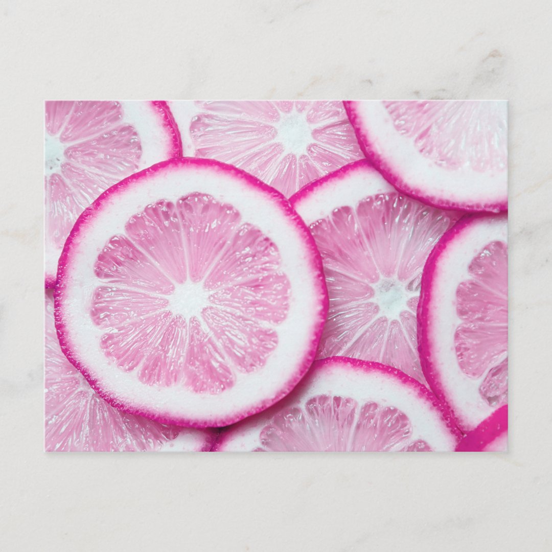 Pink lemon postcard | Zazzle