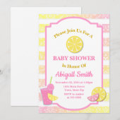 Pink Lemonade Baby Shower Invitation Lemon Girl | Zazzle