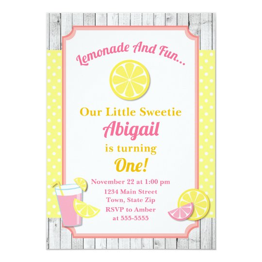 Pink Lemonade Birthday Invitation, Lemonade Party Invitation | Zazzle.com