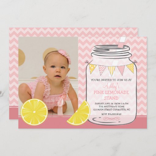 Pink Lemonade Birthday Party Invitation | Zazzle