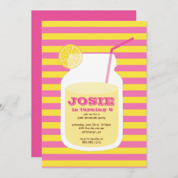 Pink Lemonade Birthday Party Invitation | Zazzle