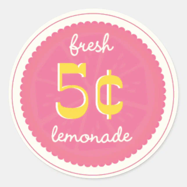 Pink Lemonade Favor Tags, Stickers, Seals | Zazzle