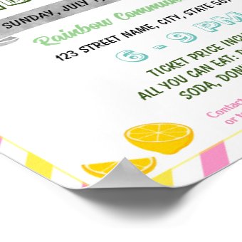 Pink lemonade fundraiser event template poster | Zazzle