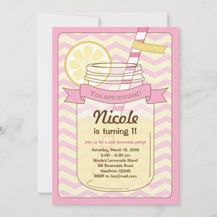 Pink Lemonade Invitation / Pink Lemonade Invite | Zazzle.com