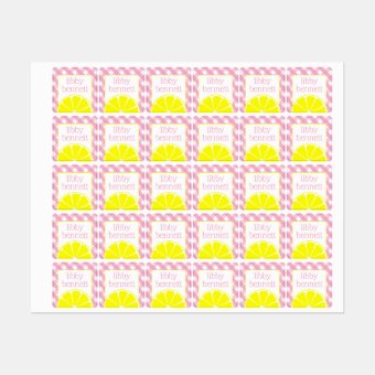Pink Lemonade Personalized Clothing Labels | Zazzle