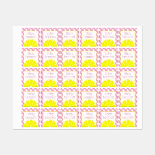 Pink Lemonade Personalized Clothing Labels | Zazzle