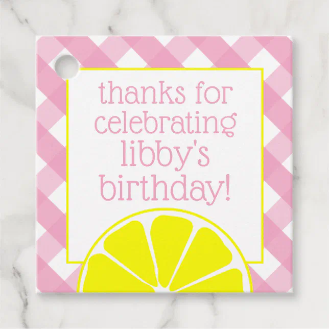Pink Lemonade Personalized Favor or Gift Tags | Zazzle