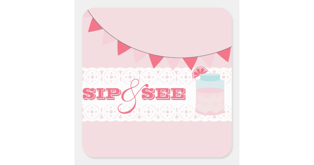 Pink Lemonade Sip And See Sticker | Zazzle