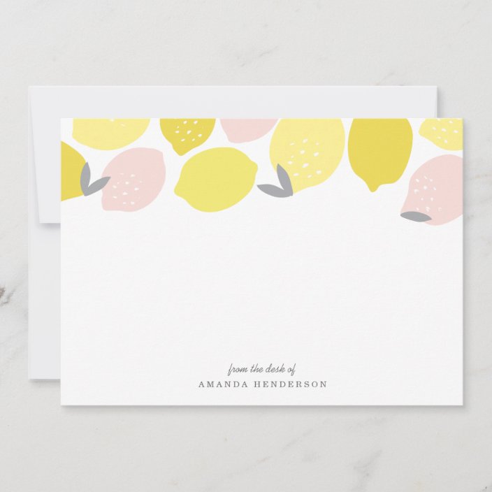 Pink Lemonade Stationery Note Card | Zazzle.com