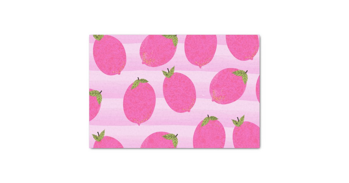 Pink Lemons Lemonade Summer Fruit Watercolor Party Tissue Paper | Zazzle