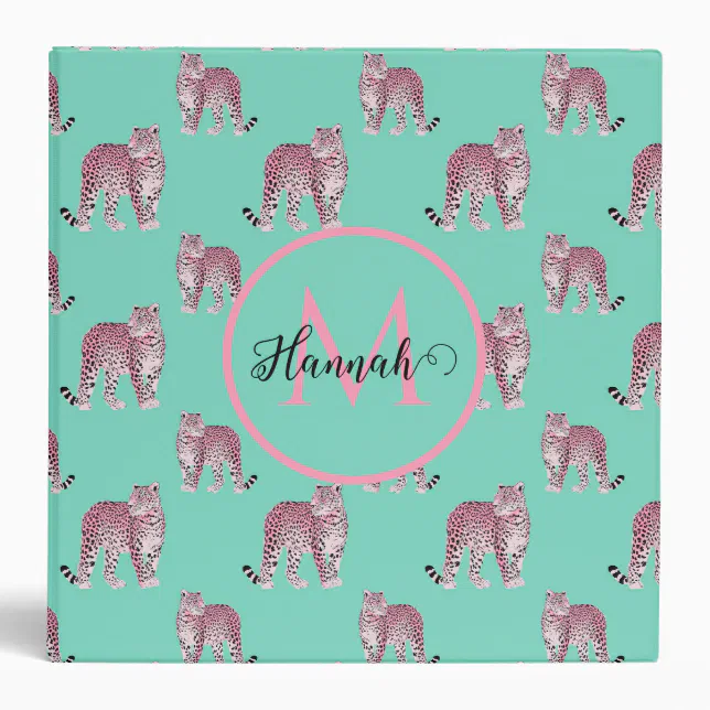 Pink Leopard 3 Ring Binder | Zazzle