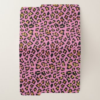 Pink Leopard Animal Print File Folder | Zazzle