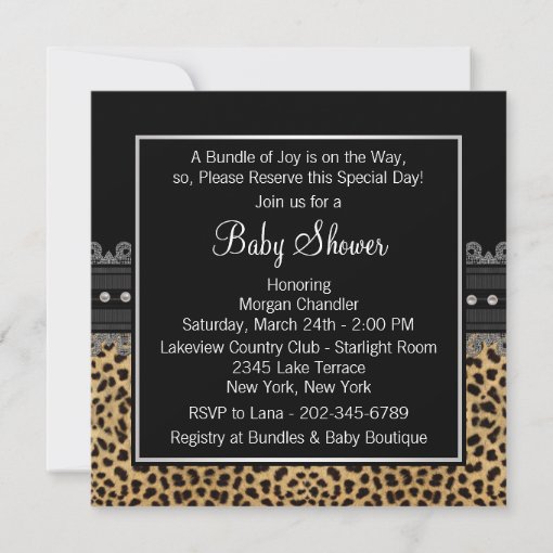 Pink Leopard Baby Shower Invitation | Zazzle
