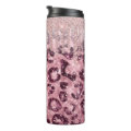 Pink Leopard Glitter Diamond Drip Monogram Thermal Thermal Tumbler | Zazzle