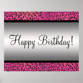 Pink Leopard Party Banner Poster | Zazzle