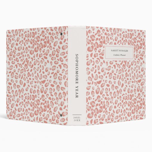 Pink Leopard Pattern College Academic Planner 3 Ring Binder | Zazzle