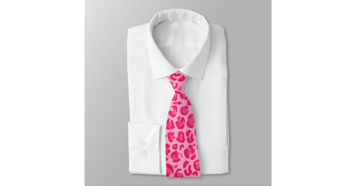 Pink Leopard Pattern Neck Tie | Zazzle