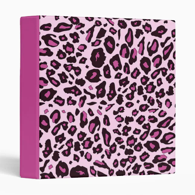 Pink leopard print 3 ring binder | Zazzle