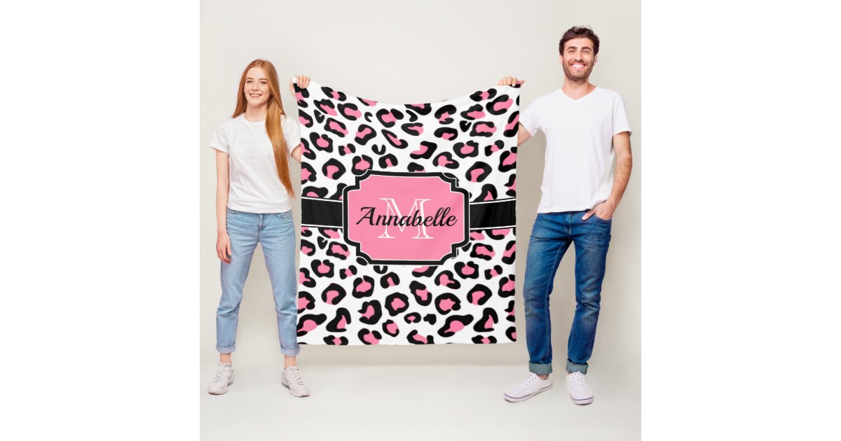 Pink Leopard Print Fleece Blanket | Zazzle