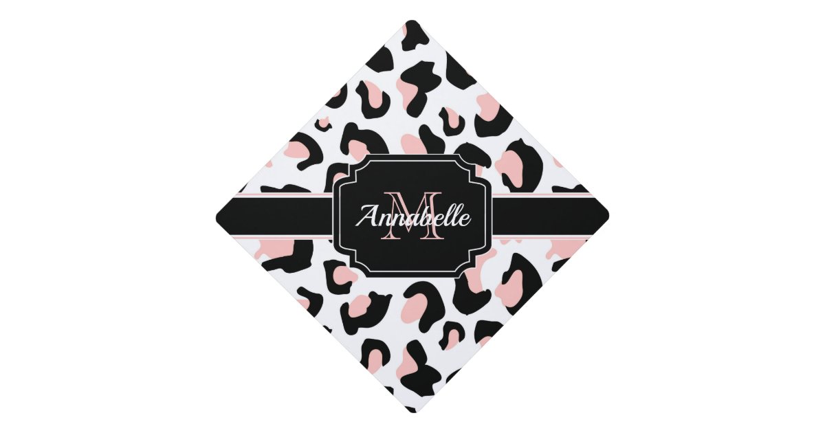 Pink Leopard Print Graduation Cap Topper | Zazzle