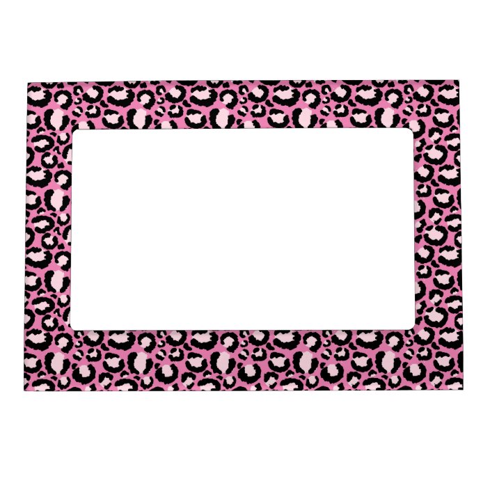 Pink Leopard Print Magnetic Frame | Zazzle.com