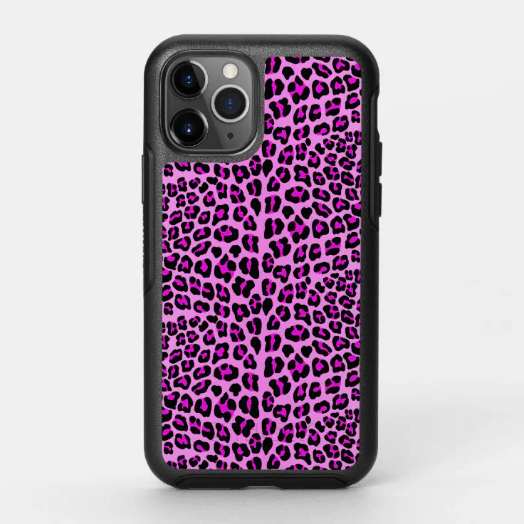 Pink leopard print OtterBox iPhone case | Zazzle