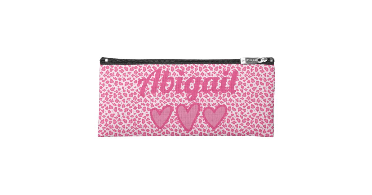 Pink Leopard Print - Personalized Pencil Case | Zazzle