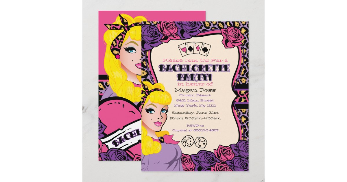 Pink Leopard Print, Pin-up Party Invitations | Zazzle
