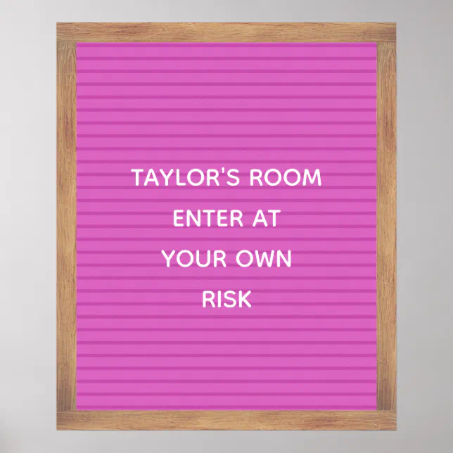 Pink Letter Board Sign Custom Message Poster | Zazzle