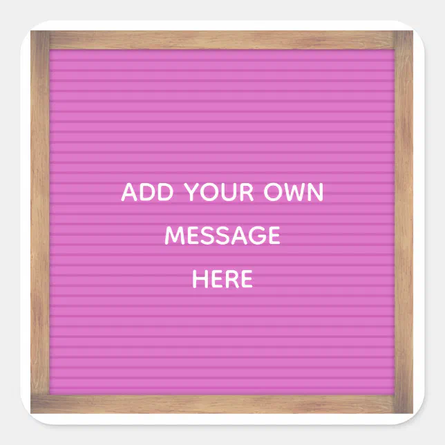 Pink Letterboard Marquee Sign Custom Message Square Sticker | Zazzle