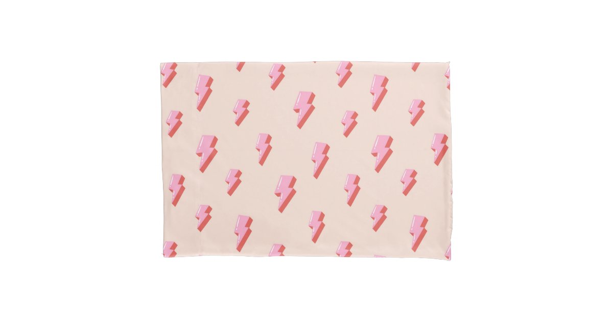 Pink Lightning Bolt Pattern Pillow Case | Zazzle